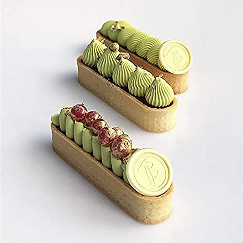 12Pcs Tart Rings Perforated Oval Tartlet Molds French Dessert Fruit Pie Tart Ring Quiche Cake Mold Stainless Steel Tart Mousse Ring