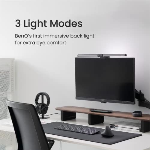 BenQ ScreenBar Halo LED Monitor Light/Wireless Controller/Adjustable Brightness and Color Temperature/Eye-Care Monitor Light Bar/No Screen Glare/Space Saving/Curved Monitors/USB Powered