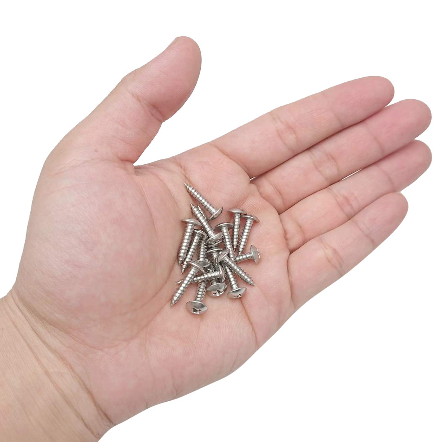 100pcs #6 x 5/8 Wood Screws Truss Head Phillips 304 Stainless Steel Self Tapping Screws