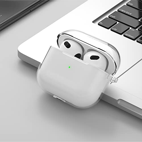 Valkit Compatible AirPods 3 Case, Clear Airpods 3rd Generation Case with Keychain Soft TPU Protective Shockproof Cover for Girls Women Men Compatible with Apple AirPods 3 Gen Case - Clear