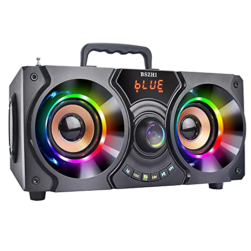 Portable Bluetooth Speaker with Lights,Transparent Wireless Bluetooth Speaker,5.0 Portable Bluetooth Speaker with LED Light, Perfect Mini Speaker for Shower, Room, Bike, Car (Brown)