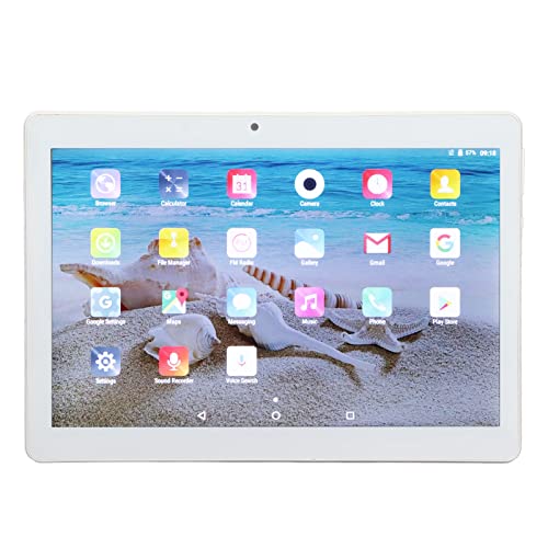 10in Android Tablet PC, Android 11 Tableta, 2GB 32GB RAM (128GB Expandable Storage), Octa Core CPU, IPS HD Touch Screen, Dual SIM Dual Standby, 4000mAh Battery, 178 Degree Wide Viewing(Silver White)
