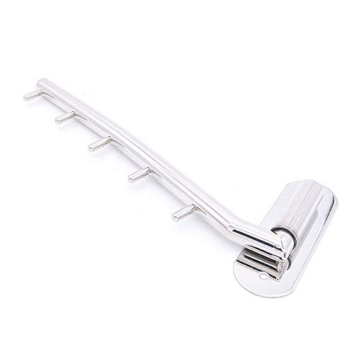 2 Set of NUZAMAS Wall Mounted 304 Stainless Steel Swing Arm Holders, Clothes Coat Hanger, 5 Hooks Coat Rack Closet, Storage Organizer Mirror Finished with Installation Kits