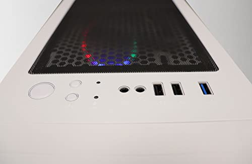 ViprTech Avalanche Gaming PC - AMD Ryzen 5 (12-LCore), AMD RX 580 8GB, 16GB DDR4 3200, 512GB NVMe SSD, 700w PSU, VR-Ready, RGB, WiFi, Prebuilt Computer Desktop Tower White