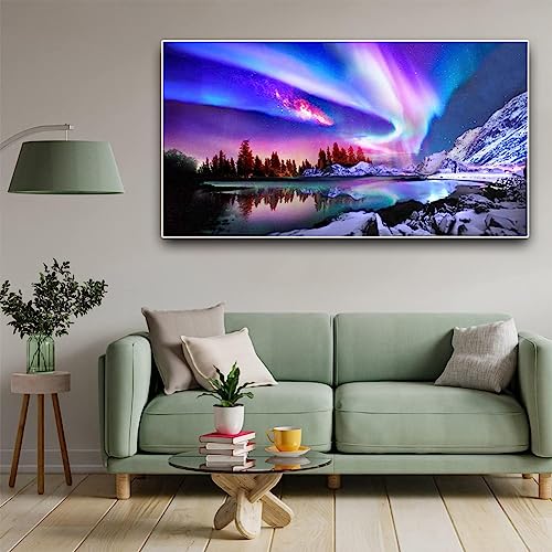 2 Pack Diamond Painting Kits,Large 5D DIY Sunrise Aurora Diamond Painting Kits for Adults,Full Drill Crystal Rhinestone Arts and Crafts,Flower Gem Art Painting with Diamond Home Wall Decor (28X16inch)