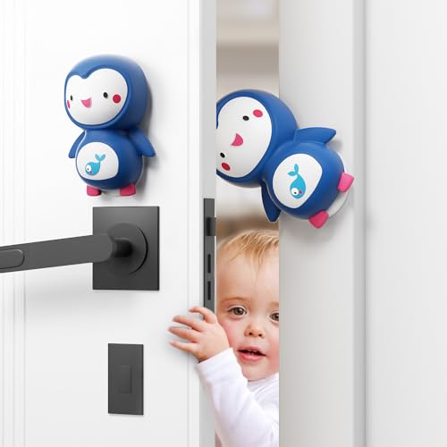 Baby Finger Pinch Guard Baby Door Stopper Safety Cute Penguin Doorstop Slam Stopper for Prevent Kids and Pet Finger Injuries, Door Slams, Getting Locked(1pieces)