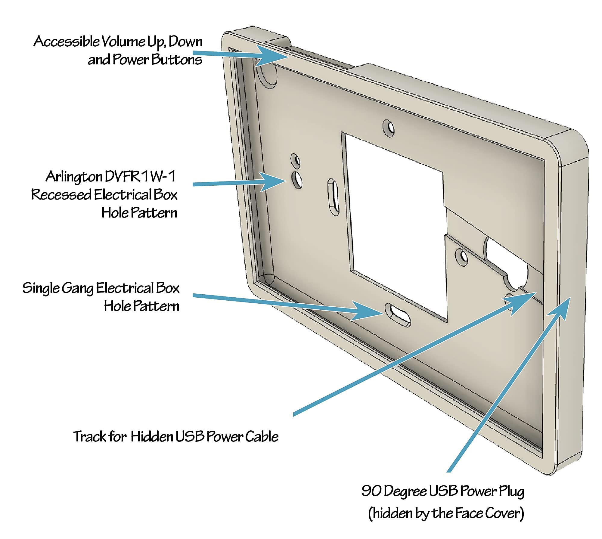 Wall Mount Kit for Lenovo Tab M8 HD 8" Tablet - Black