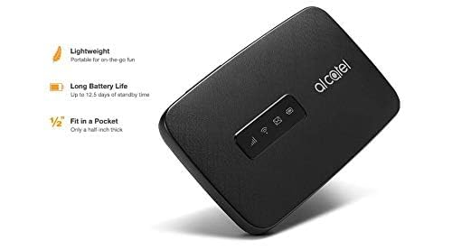 Alcatel LINKZONE Mobile 4G LTE WiFi Hotspot (US + Global 4G LTE) w/iOS & Android App, GSM Unlocked Upto 150mbps, Up to 15 Users MW41NF-2AOFUS2 (AT&T, T-Mobile, Metro, Cricket)