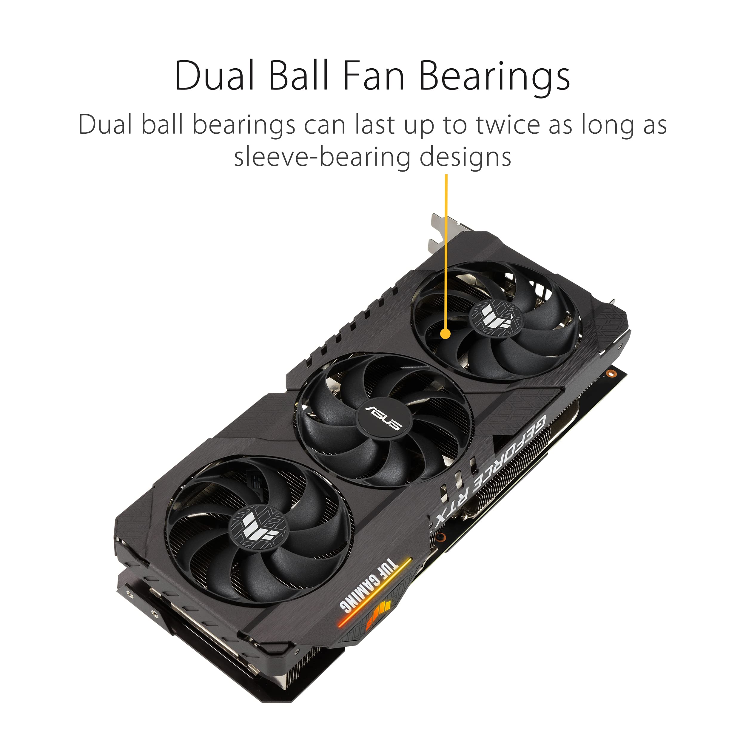 ASUS TUF Gaming NVIDIA GeForce RTX 3070 Ti OC Edition Graphics Card (PCIe 4.0, 8GB GDDR6X, HDMI 2.1, DisplayPort 1.4a, Dual Ball Fan Bearings, Military-Grade Certification, GPU Tweak II) (Renewed)