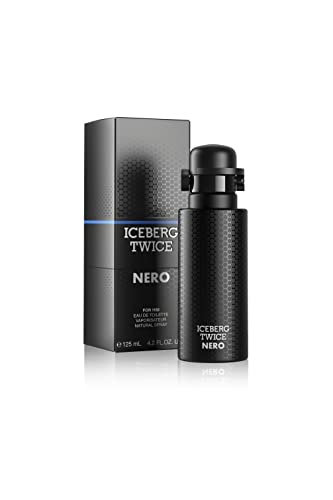 ICEBERG Twice NERO - Exhilarating Personal Fragrance For The Modern Gentleman - Classic EDT Spray Cologne For Men - Vibrant And Fruity Notes Of Mandarin, Mint, Elemi, Cedarwood, And Oakmoss - 4.2 Oz