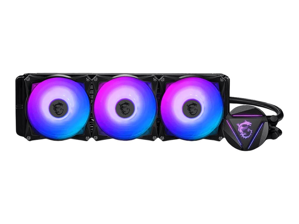 MSI MAG CORELIQUID 360R V2 AIO CPU Liquid Cooler - Rotatable ARGB Blockhead, Integrated Radiator Pump, Split-Flow Water Cooling, Evaporation-Proof Tubing, Easy to Install - AMD & Intel Compatible