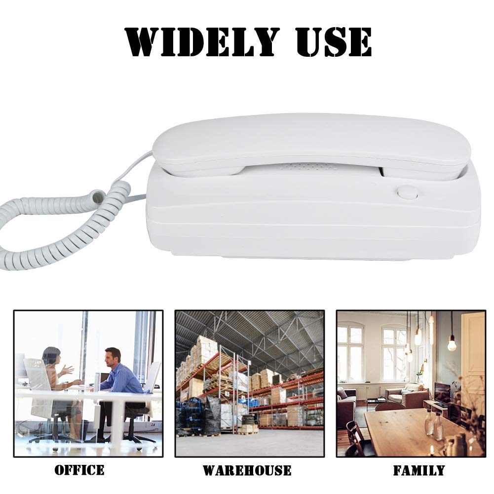 Maxmartt 2 Pcs Wired Intercom Phone AC DC Two Way Intercom Doorphone Home Room Intercome Phone Indoor Telephone Audio Non-Visual Interphone for Villa Home Office
