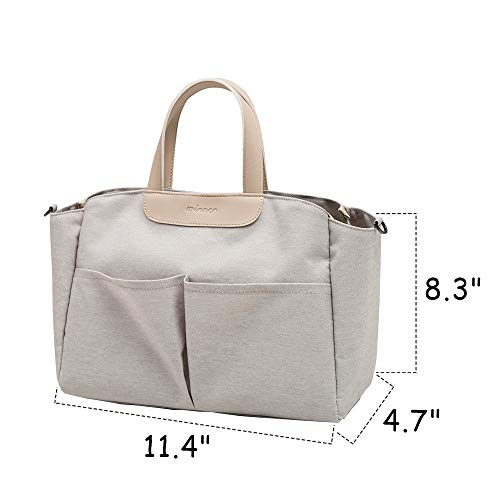 Baby Diaper Caddy Bag - Diaper Caddy Tote Baby Stroller Bag Nursery Storage Bin for Diapers, Wipes & Toys Mini Diaper Bag With Stroller Hooks (Beige)