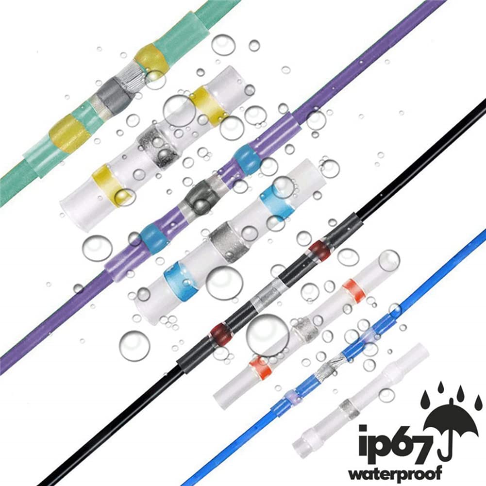 120 PCS Heat Shrink Butt Connectors,Heat Shrink Wire Connectors,Waterproof Wire Connectors,Electrical Connectors Kit,Can be Ideal Used in Marine and Automobile Applications