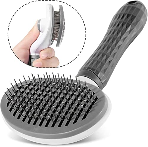 1208S Pet Grooming Brush Shedding and Dematting Comb for Small and Large Dogs, Cats-Pink