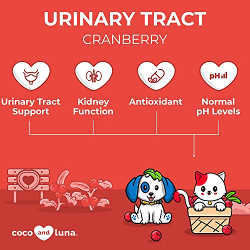 Cranberry for Dogs and Cats - Urinary Tract Support, Cat UTI, Bladder Support, Dog UTI, Bladder Stones and Incontinence Support