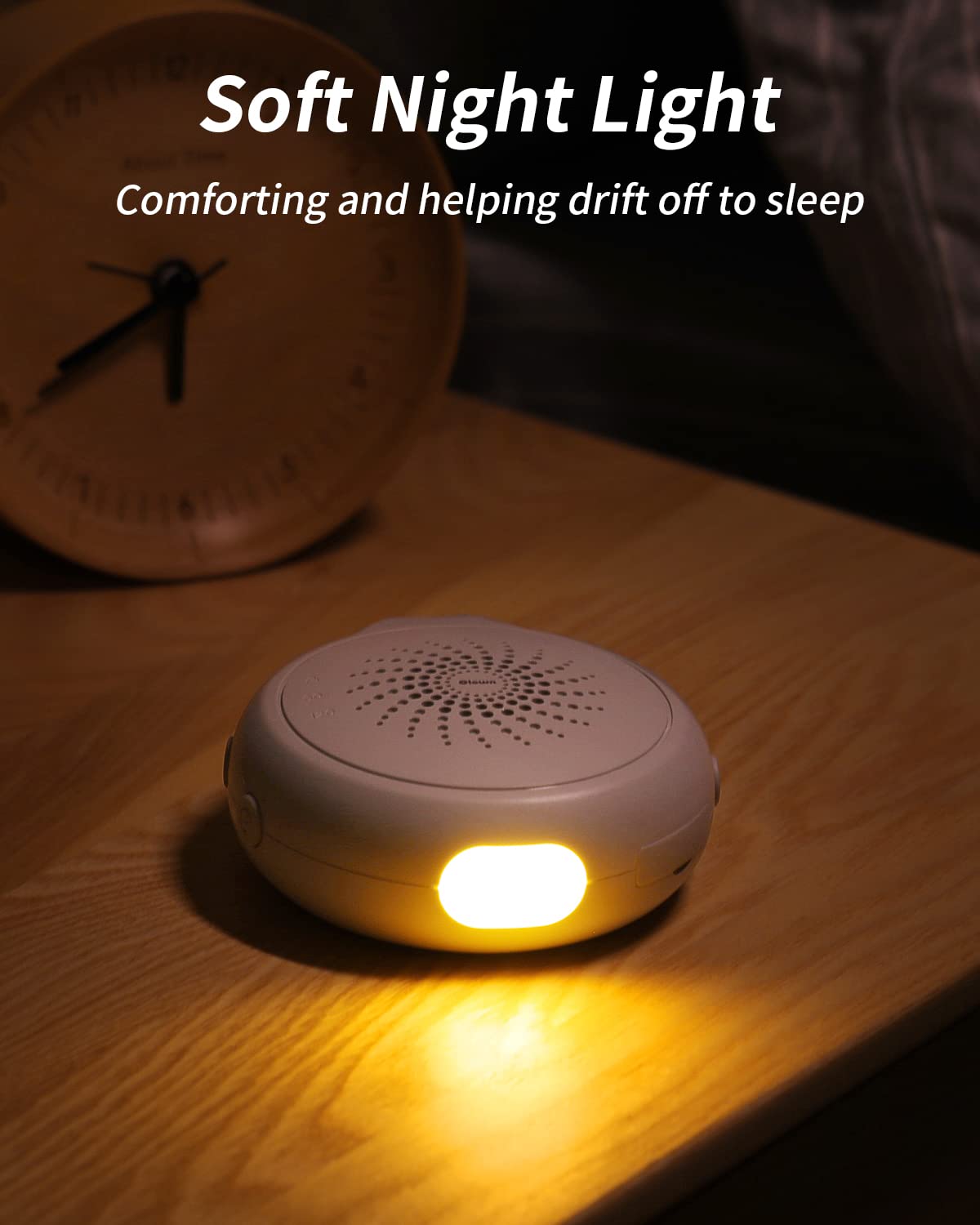 OLOWN Portable White Noise Machine for Baby, Sleep Sound Machine with 12 Soothing Nature Lullaby Sounds, Sleep Therapy Machine with Night Light, Timer and Child-Lock, USB Rechargeable
