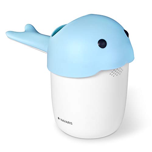 Navaris Baby Hair Rinser - Cute Animal Cup for Bath with 3 Different Pour Spouts - Rinse Shampoo and Keep Water Out of Baby's Face and Eyes - Blue