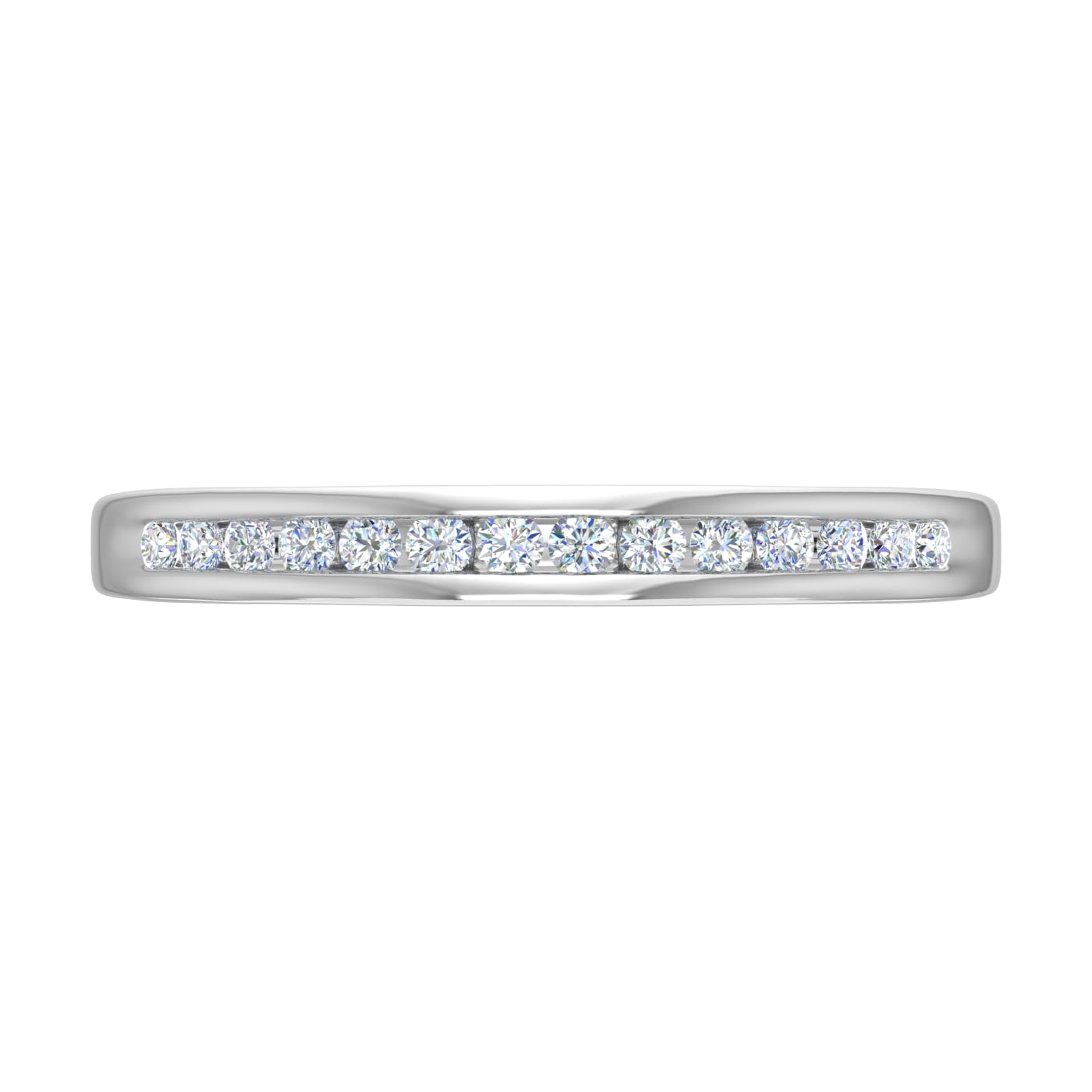 1/5 Carat Channel Set Diamond Wedding Band Ring in 14K White Gold (Ring Size 7)