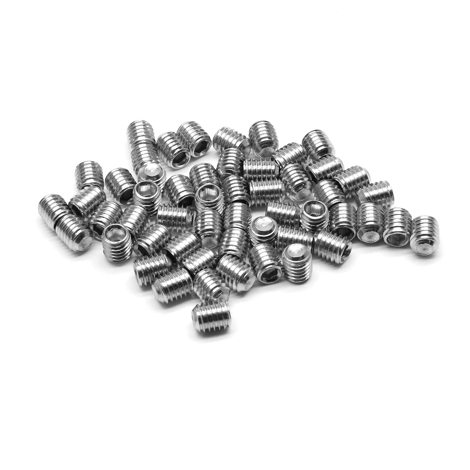 Eilumduo 50PCS M5 x 6mm Socket Set Grub Screws Stainless Steel Cup Point Screws Hex Allen Head Socket Set Screws