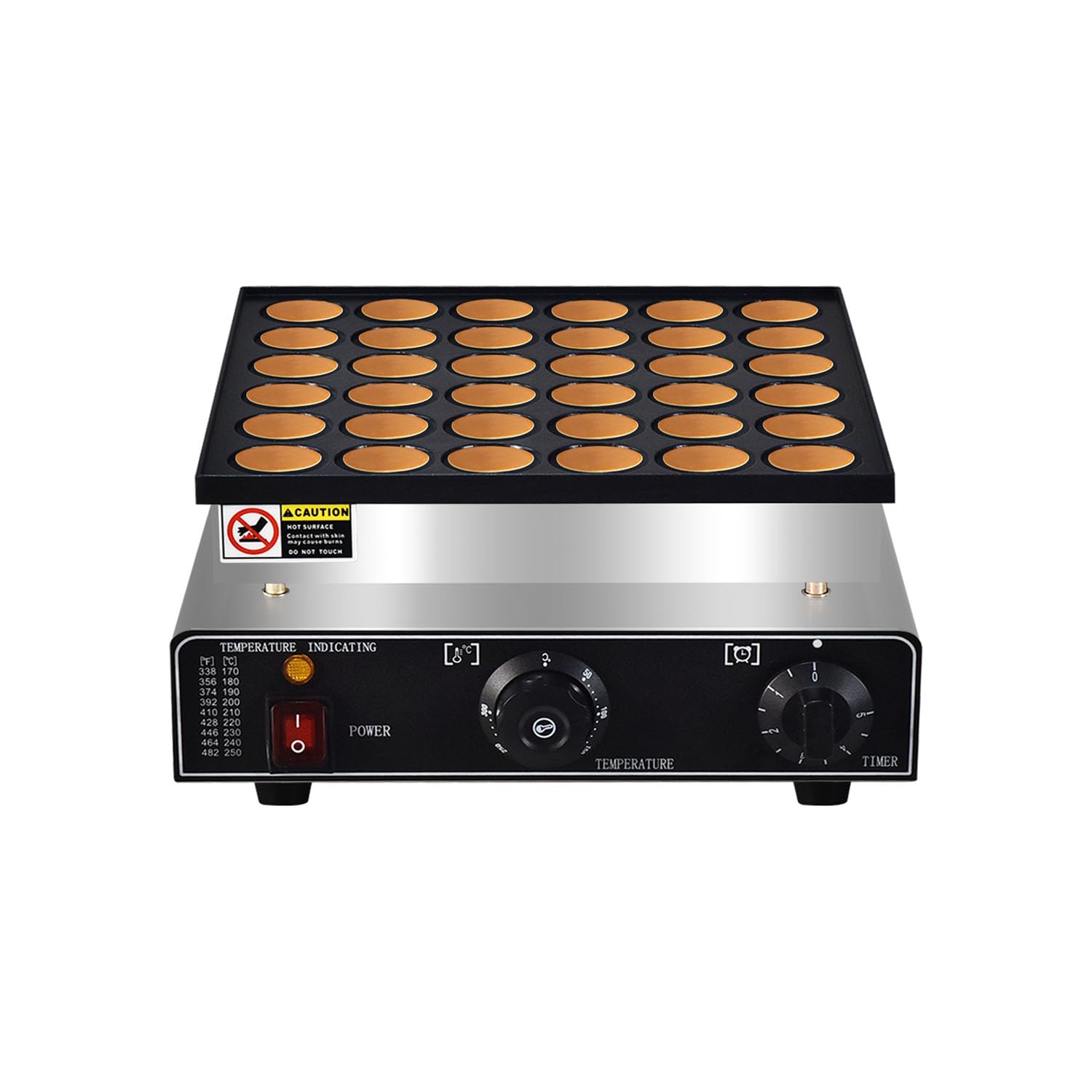 110V Commercial Mini Dutch Pancake Maker ,36PCS Dutch Pancake Baker Machine ,Nonstick Dorayaki Maker,Dutch Poffertjes Grill,Stainless Steel, Breakfast,Snacks, Desserts, Restaurants, Cafes