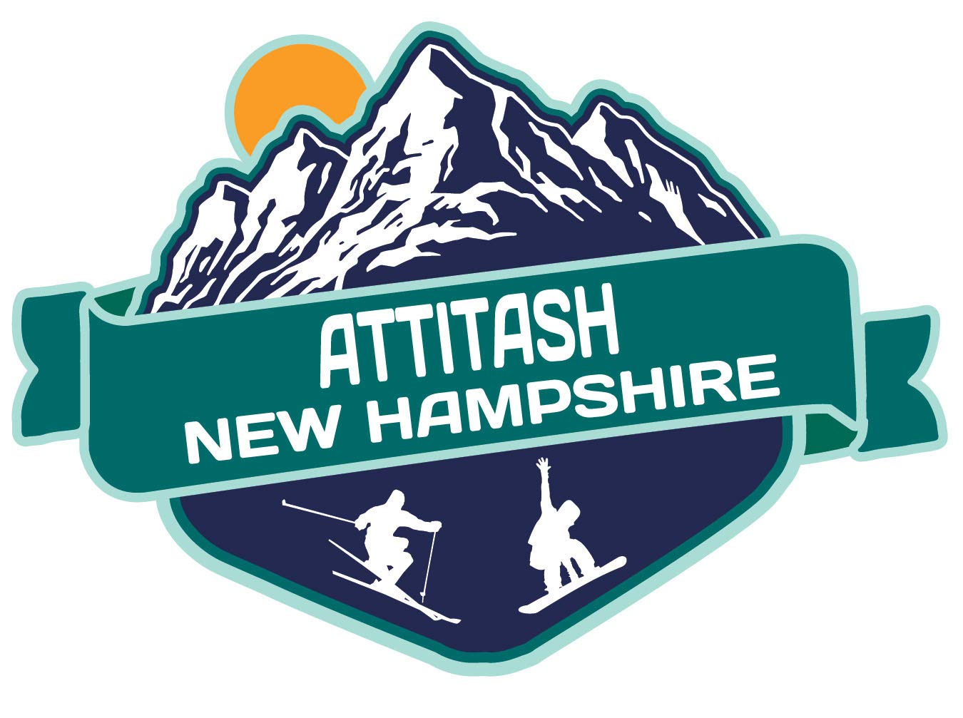 Attitash New Hampshire Ski Adventures Souvenir 2 Inch Vinyl Decal Sticker Mountain Design