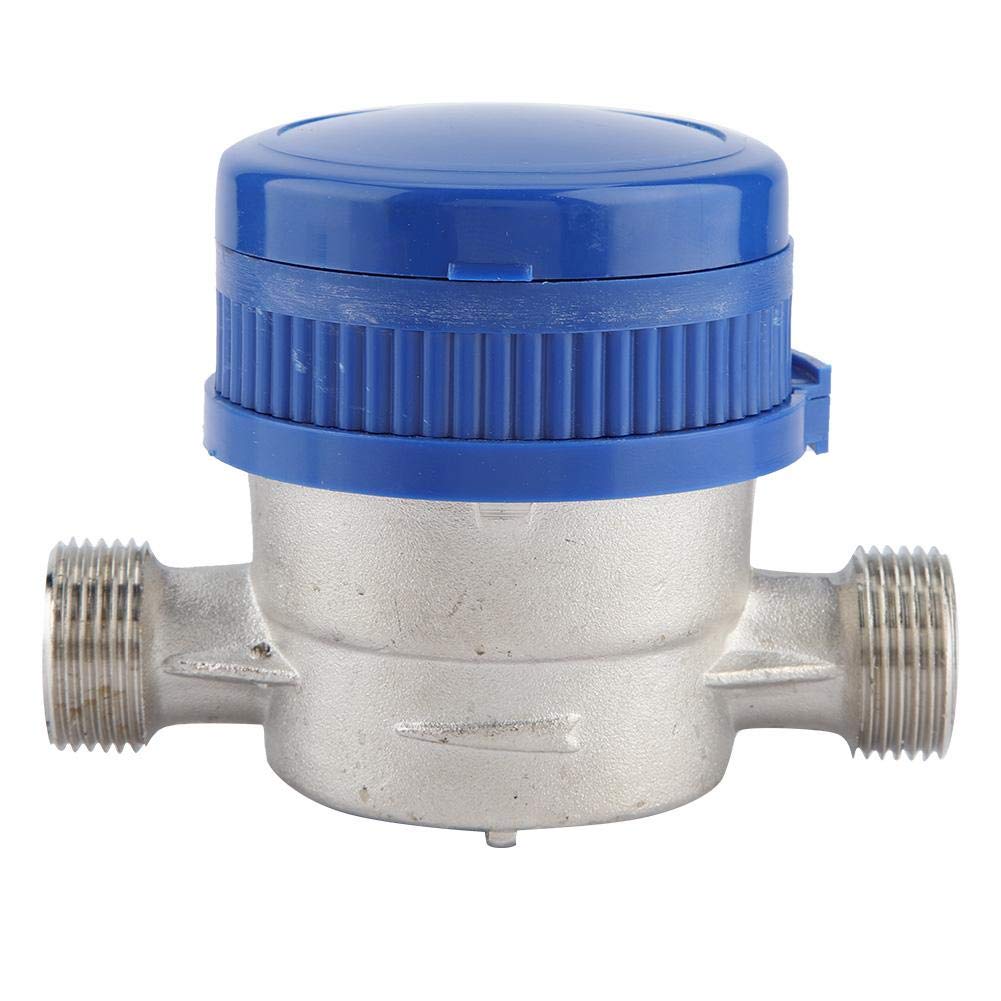 Water Flow Meter, Copper Mechanical Water Meter, Portable Water Flow Gauge, for Measuring Water Flow of Households or Gardens, with Mounting Accessories