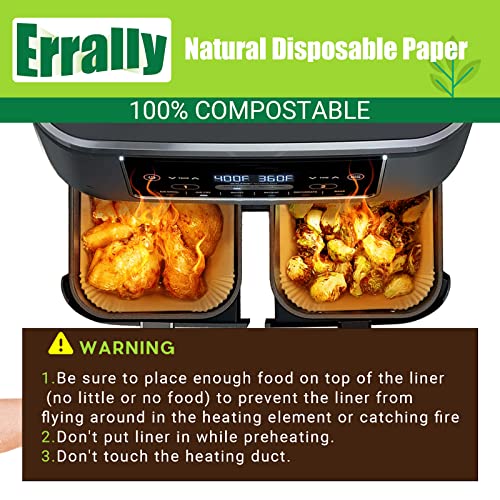 100pcs Air Fryer Disposable Paper Liner for Ninja Dual, Air Fryer Liners Rectangular Food-Grade Parchment Paper 8.6x 5.5 Inches, Ninja Dz201 Air Fryer Accessories Baking Paper(Rectangle)