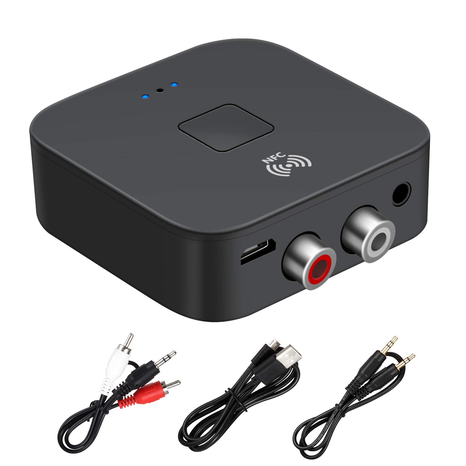 BEZO 5.0 Bluetooth Audio Receiver Adapter,NFC Wireless Bluetooth Extender,3.5mm AUX or RCA Input Speaker,Amplifier,Car Audio,Headphone,Home Stereo Theater System,Stereo Audio Component Receivers