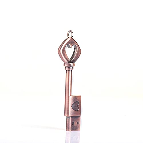 SUNJIANG Cute USB Flash Drive, Metal Love Heart Key Shaped Pen Drive Keychain USB Stick Wedding Memory Stick 32GB Thumb Drive Funny USB2.0 Gifts for Wedding/Photography/Anniversary
