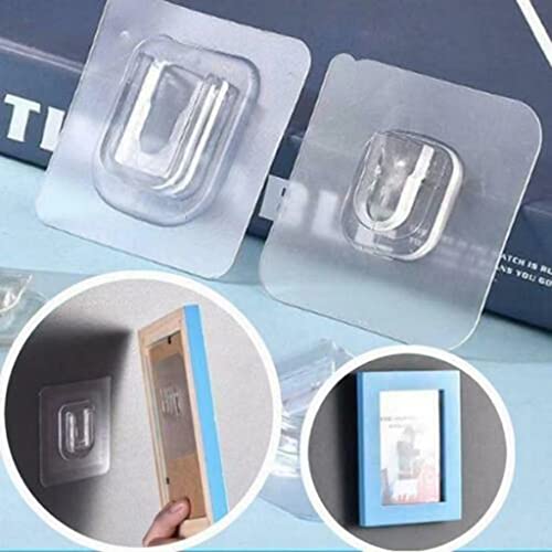 12 Pairs Double-Sided Adhesive Wall Hooks Hanging Hooks Heavy Duty Wall Hangers Without Nails Removable