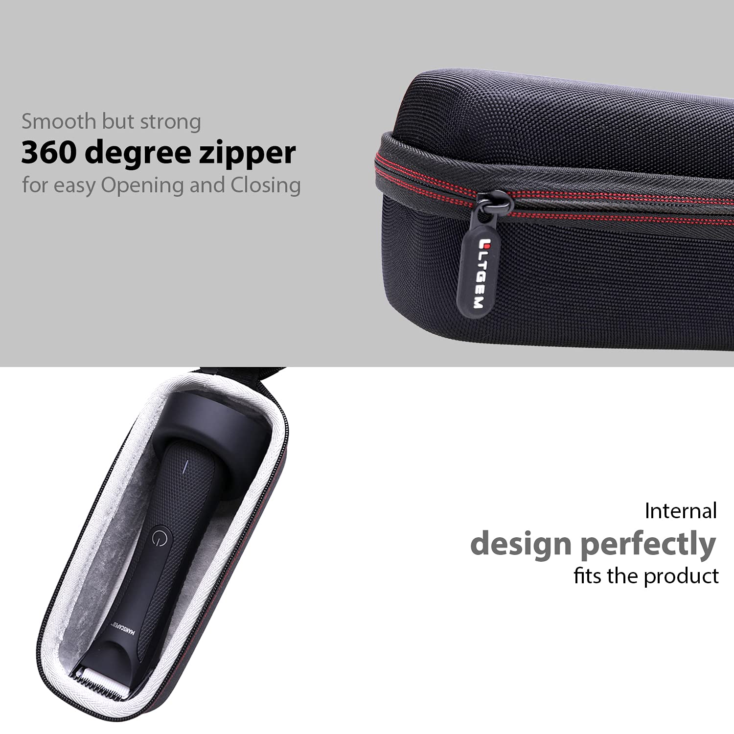 LTGEM Hard Storage Case for MANSCAPED™ Electric Groin Hair Trimmer, The Lawn Mower™ 3.0 4.0 Ultimate Male Hygiene Razor(Case Only)