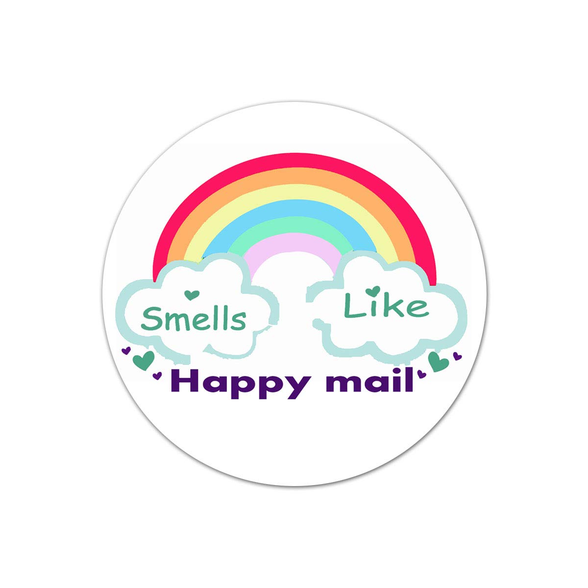 Remarkable Smells Like Happy Mail Stickers,1.5 Inch Happy Mail Cute Mailing Stickers,Round Packaging Colorful Rainbow Small Shop Stickers, Small Business, Thank You Sticker,500 PCS, Colorful,rainbow