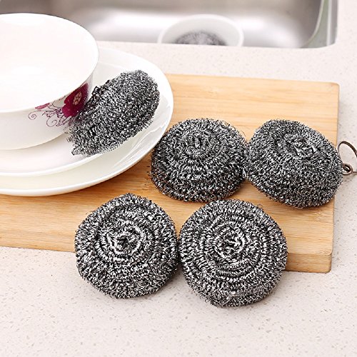 12 Pcs Stainless Steel Wool Scrubber, Steel Wool Soap Pads, Steel Wool Scrubber forKitchens, Bathroom Cleaning Dishes Pans Pots Ovens Grills