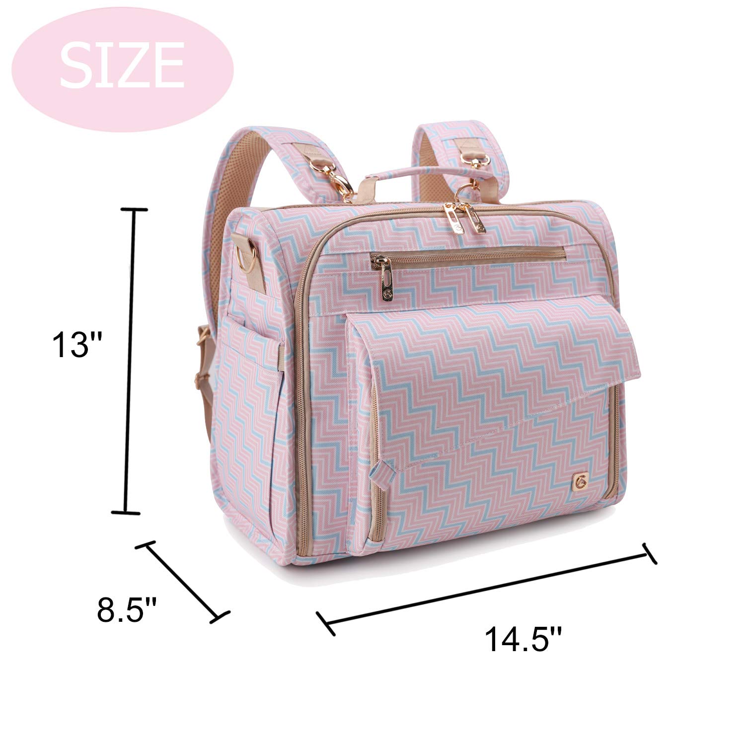 ALLCAMP OUTDOOR GEAR Diaper Bag Backpack Large, Support Baby Stroller, Converted Into a Tote Bag