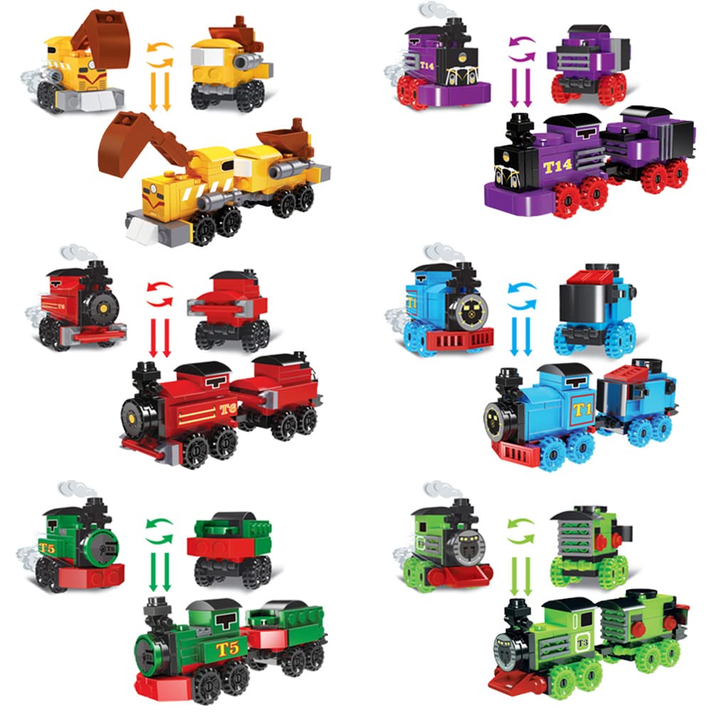 12PCS PreFilled Easter Eggs with Train Building Blocks Set for Kids Easter Basket Stuffers, Easter Basket Filler, Easter Eggs Hunt, Easter Party Favors Classroom Prize Supplies