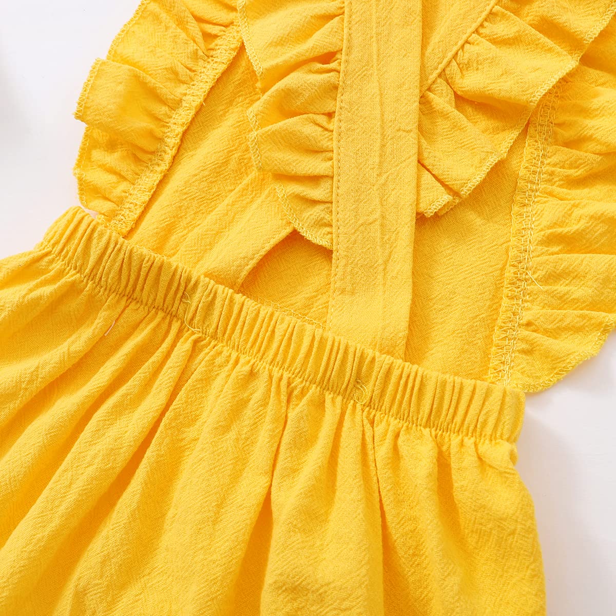 Detigee Baby Girl 1st Birthday Bodysuit Infant Backless Outfit (Yellow Sun, 12-18 Months)