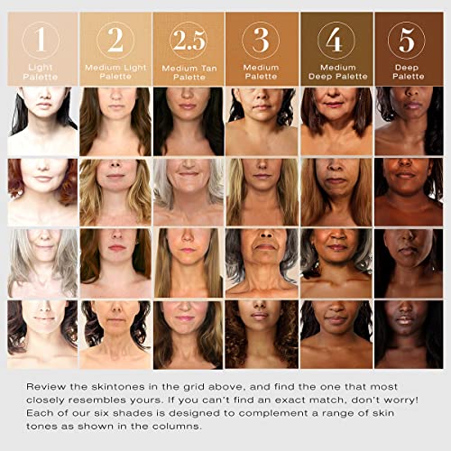 Woosh Beauty, Fold Out Face Palette w/Secret Brush, Travel, All in One, Neutral Cream & Powder Kit, 4 in 1 Nested Makeup Brush (#5 Deep)