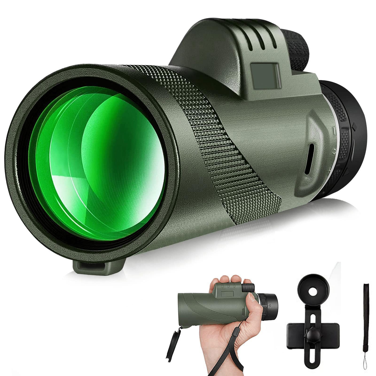 10X40 HD Monoculars,Monoculars Telescope for Adults with BAK4 Prism & FMC Lens- Waterproof- for Bird Watching Hiking Camping Travelling