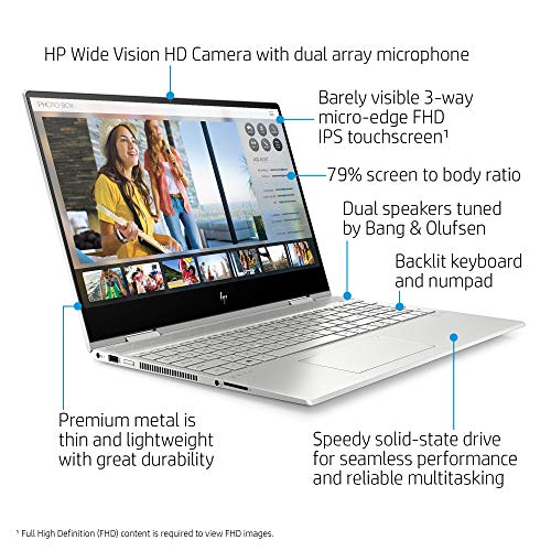 HP Envy x360 Convertible 2 in 1 Laptop 15.6" FHD IPS Touchscreen Intel Quad-Core i5-10210U(Beats i7-8550U) 16GB DDR4 1TB SSD Backlit Fingerprint B&O Webcam Win 10 + HDMI Cable