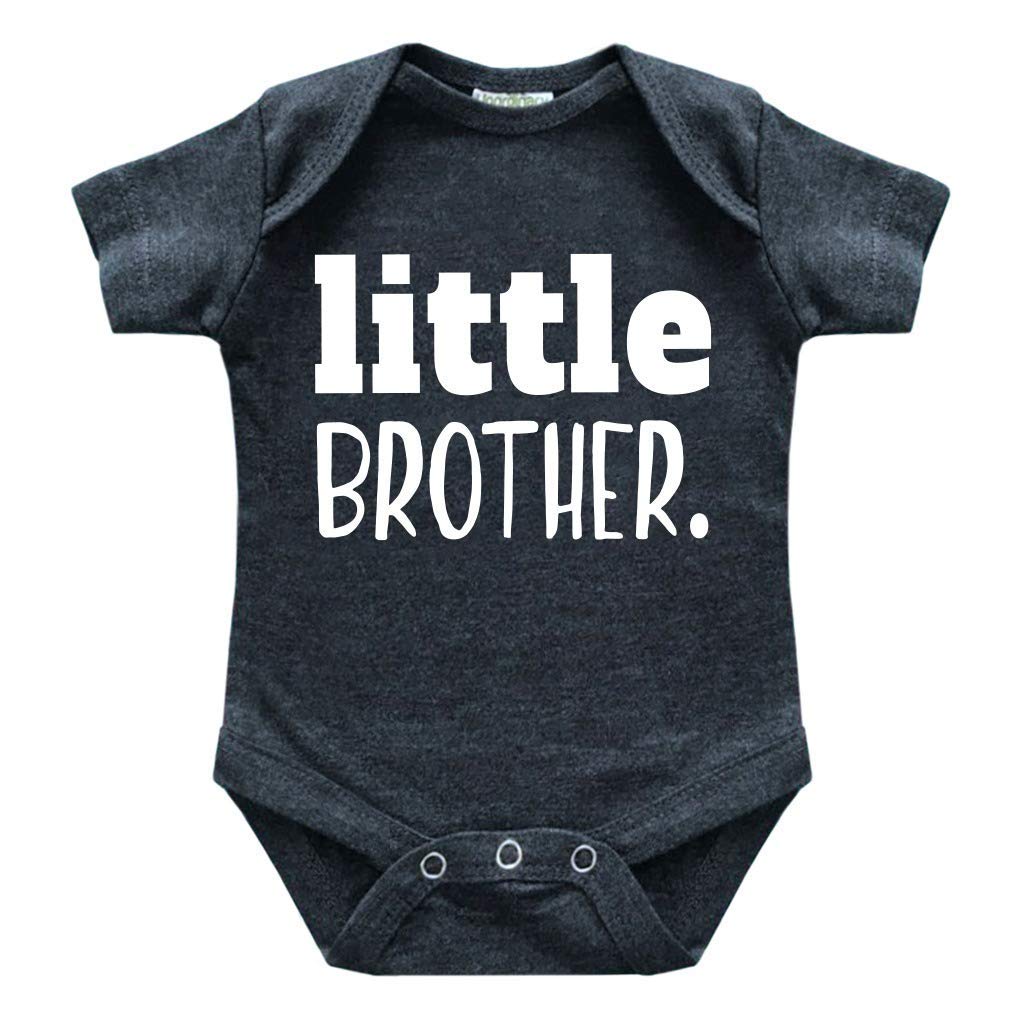 Unordinary Toddler little brother newborn outfit baby brother boy bodysuit coming home outfits boys (Charcoal Black, New Born)
