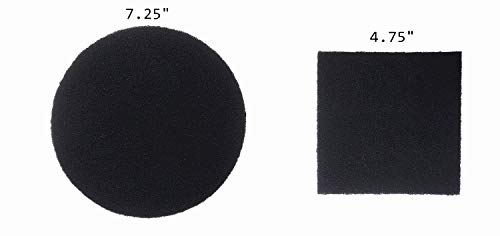 Aiboco 6 Pack Kitchen Compost Bin Charcoal Filters, Activated Carbon Refill Filter Sets for Counter Gallon Pail, Countertop Home Bucket Cleaner,7.25 Inches Round, 4.75 Inches Square