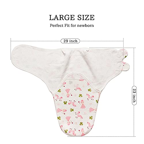 Swaddle Blanket for Baby Girl Boy Easy Adjustable Infant Wrap 3 Pack Sleep Sack for Newborn Babies, Tog 0.8 Baby Wrap, 0-3 Months (Little Chicken)
