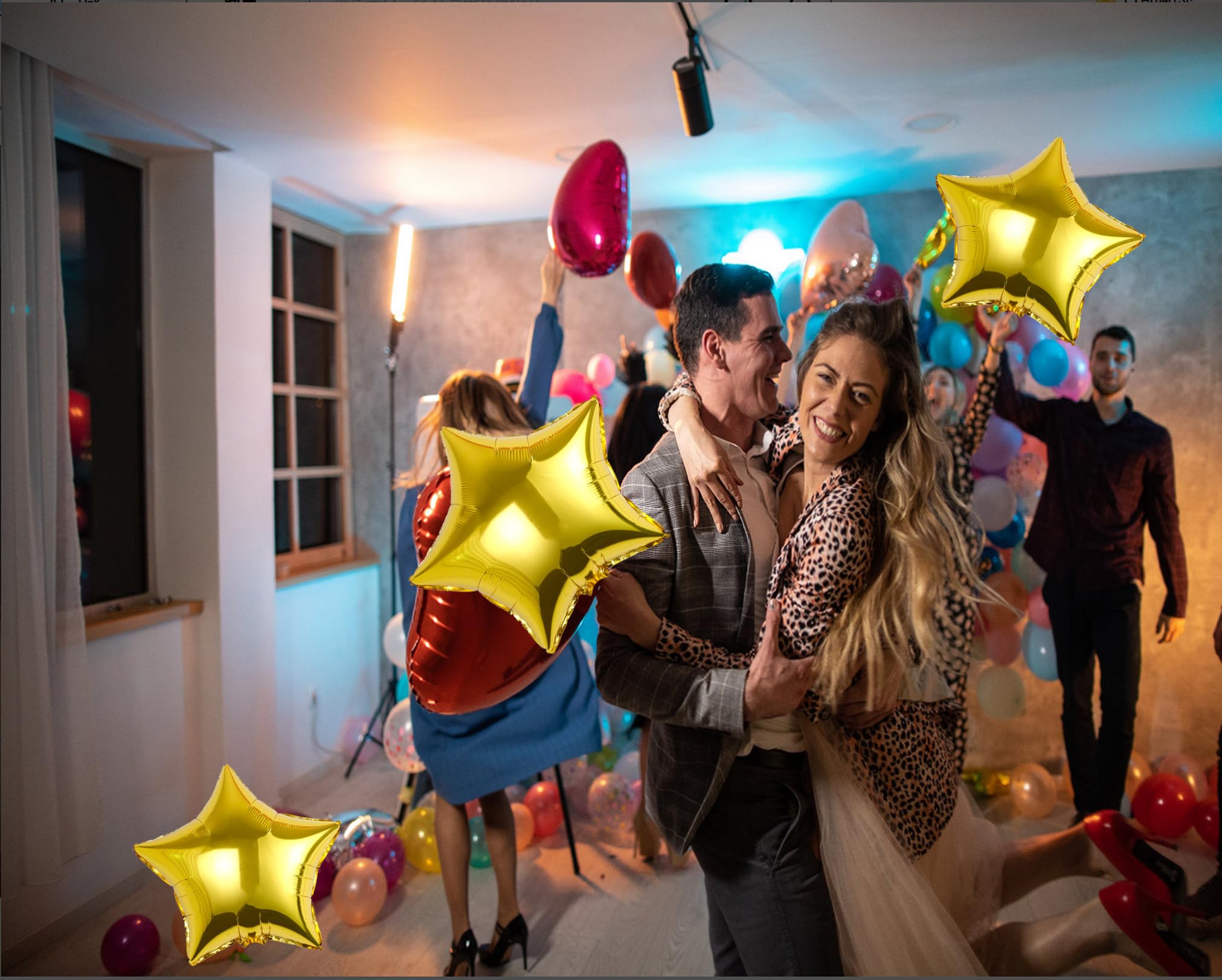 10Pcs Gold Star Shape Foil Balloon 18Inch Aluminum Foil Mylar Balloon Happy Birthday Balloons Decoration