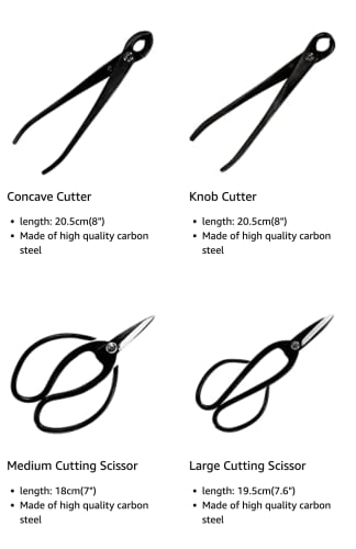 15 Pieces Bonsai Tree Kit, Bonsai Tools Set, Carbon Steel Scissor Cutter Shear, Perfect Gardening Trimming Tools
