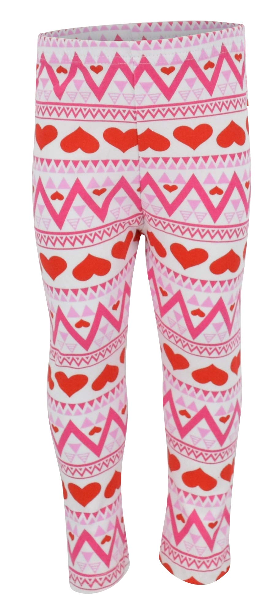 Unique Baby Girls Toddler 3 Piece Valentines Day Matching Heart Print Legging Set (9t, Pink)