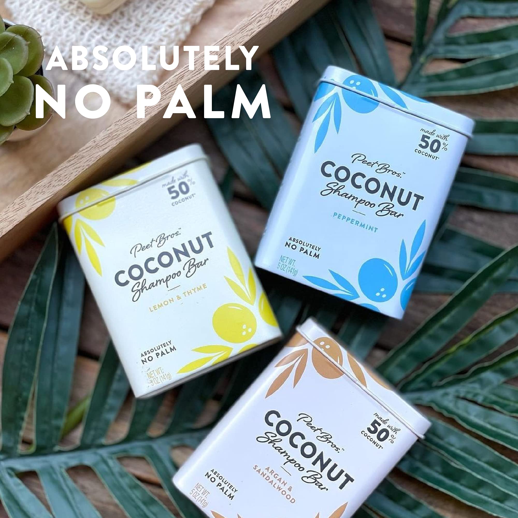 Peet Bros. Lemon & Thyme Coconut Shampoo Bar - Moisturizing, Vegan, Palm Oil-Free, No Artificial Fragrances, Planet Friendly, Made in USA - 5 oz