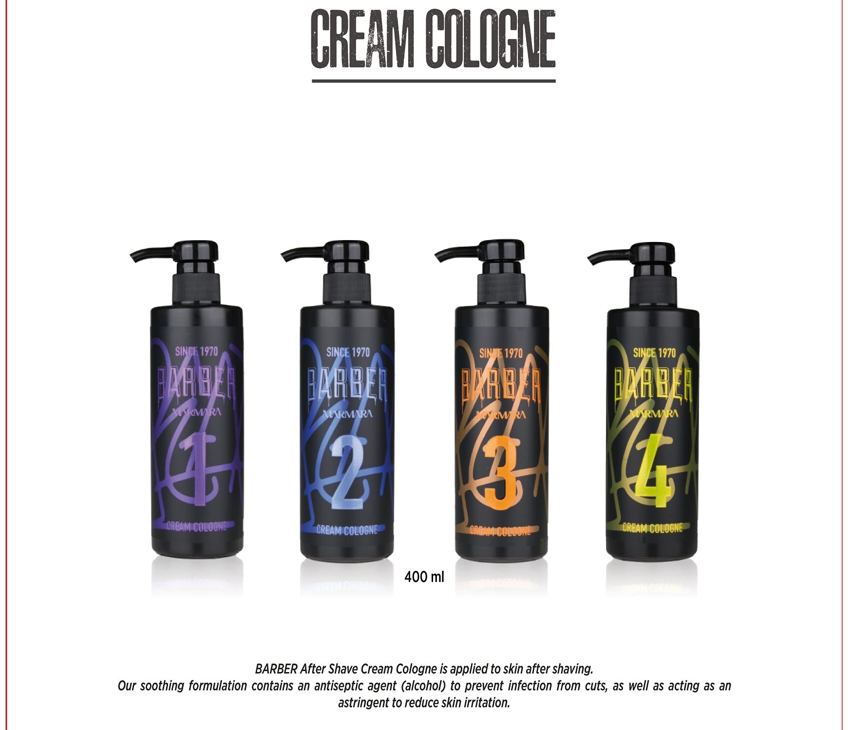 Marmara Barber Cologne - Best Choice of Modern Barbers and Traditional Shaving Fans Travel Size (50 ml, No7)