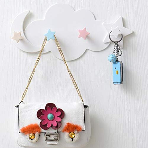 Auch Decorative Wall Mounted Hooks Rack for Hanging Coats Scarves Bags Purses Hats Towels Rails for Children's Room Living Room Organizer(4 Hooks)