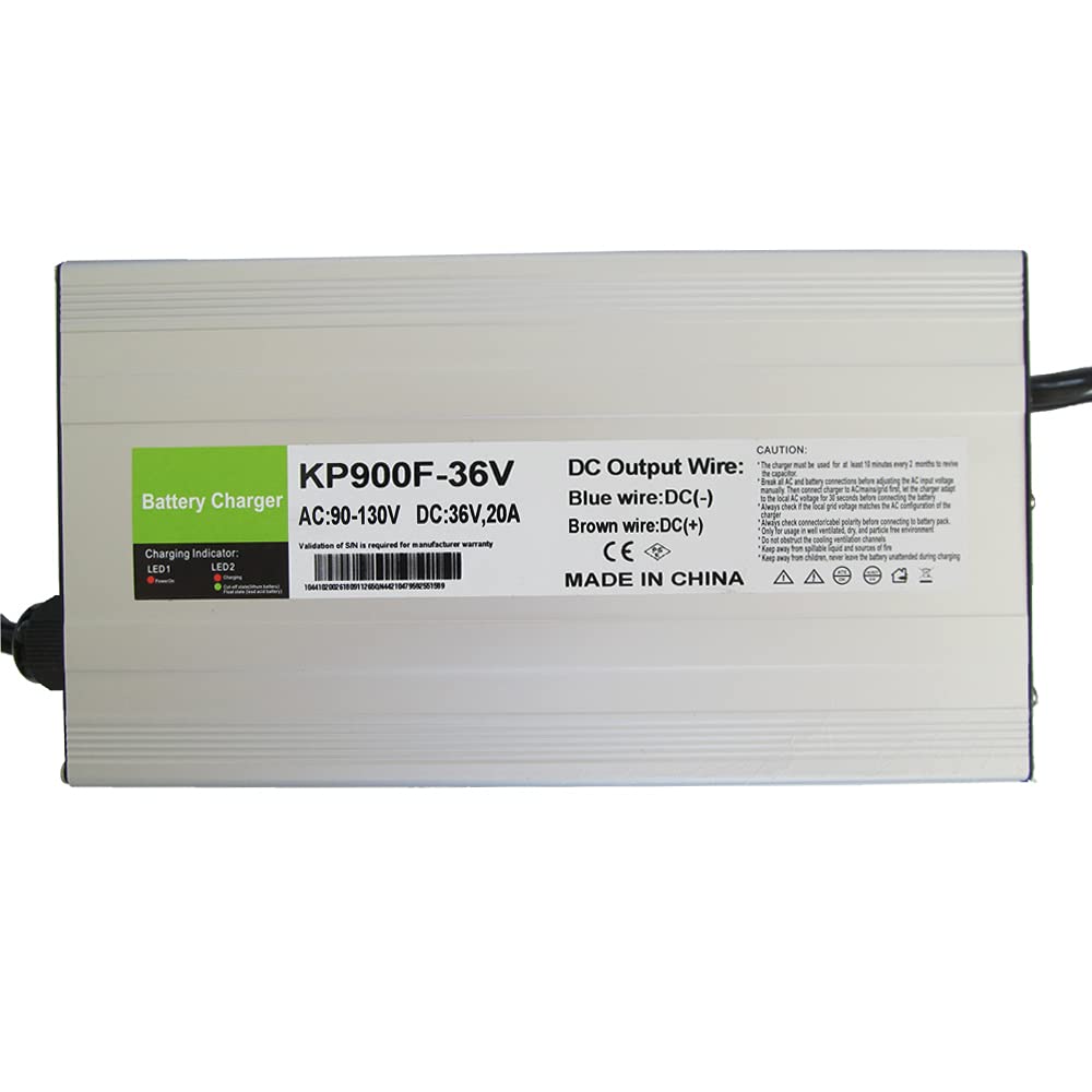 aunstarwei 36V 20A Golf Cart Battery Charger with Crowsfoot Style Connector Crowfoot Plug